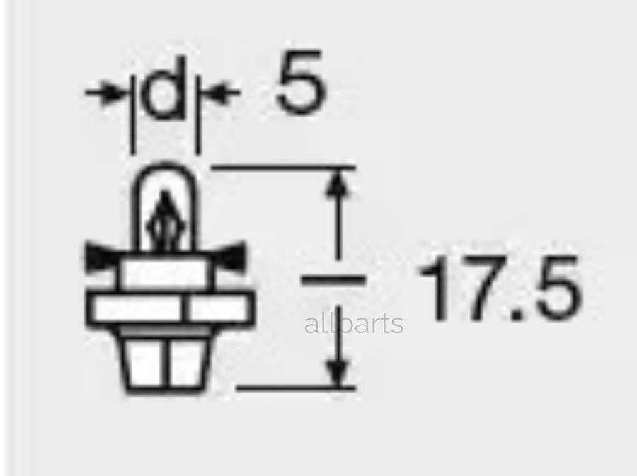 OSRAM 2452MFX6 Лампа 2452MFX6 12V (1 5W) BX8 4d пластмассовый патрон (бежевый)
