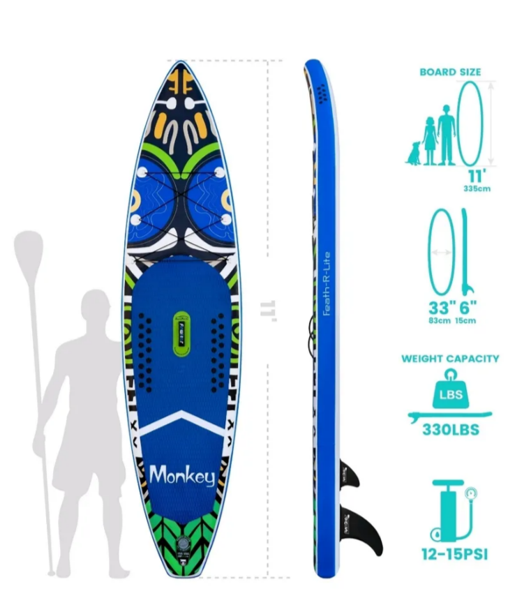 Надувная доска My SUP "11.6 Monkey", для sup-бординга, полный комплект, синяя