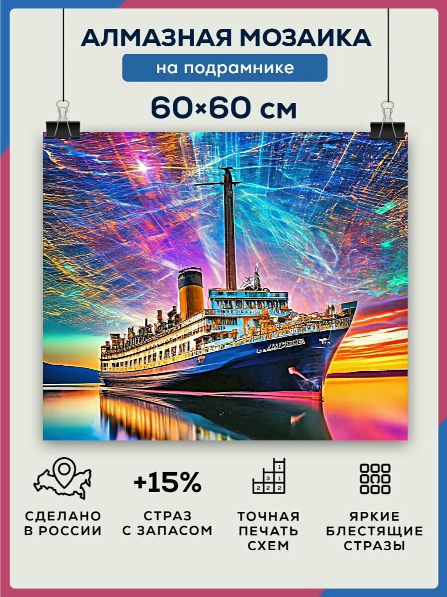 Алмазная мозаика 60x60 Волшебный титаник на подрамнике