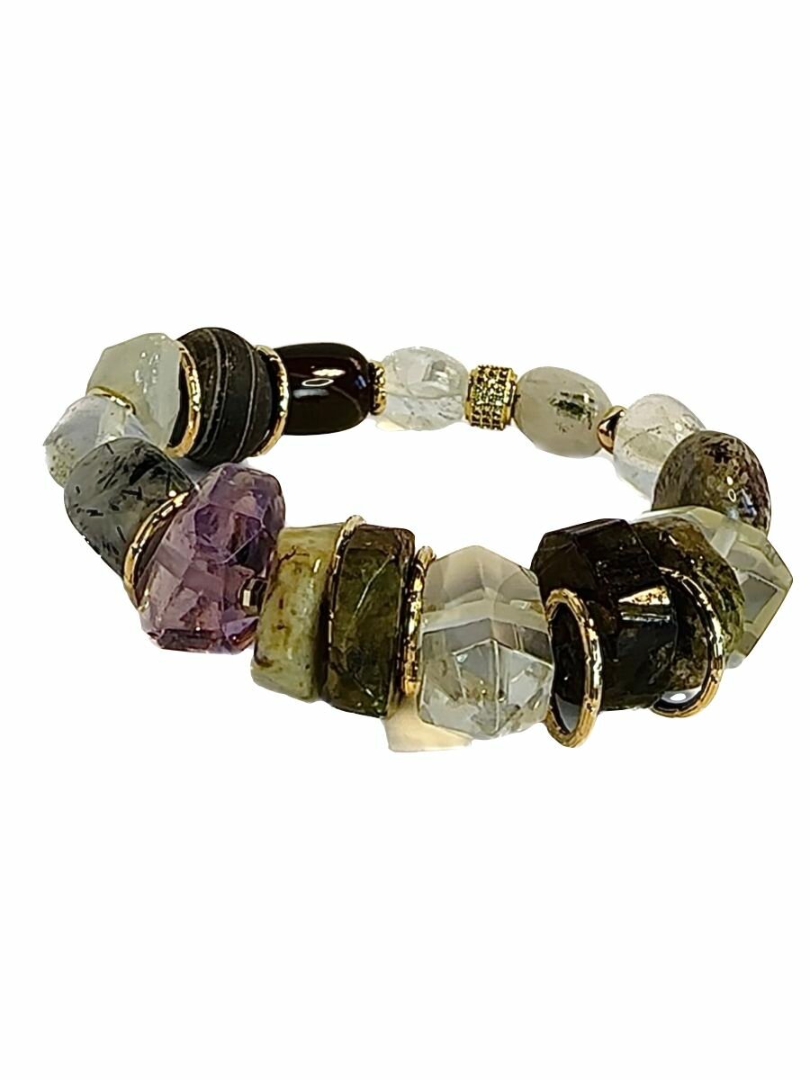 Браслет, агат, аметист