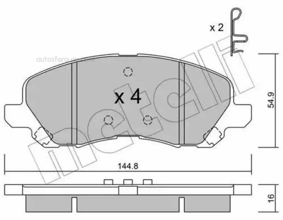 METELLI 2204810 колодки дисковые передние!\ Mitsubishi Space Runner 2.0i 16V/2.4GDi 99>