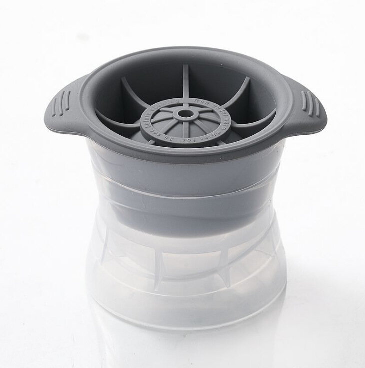 Силиконовая форма для льда, большая круглая форма для льда с крышкой, креативная пластиковая форма для льда своими