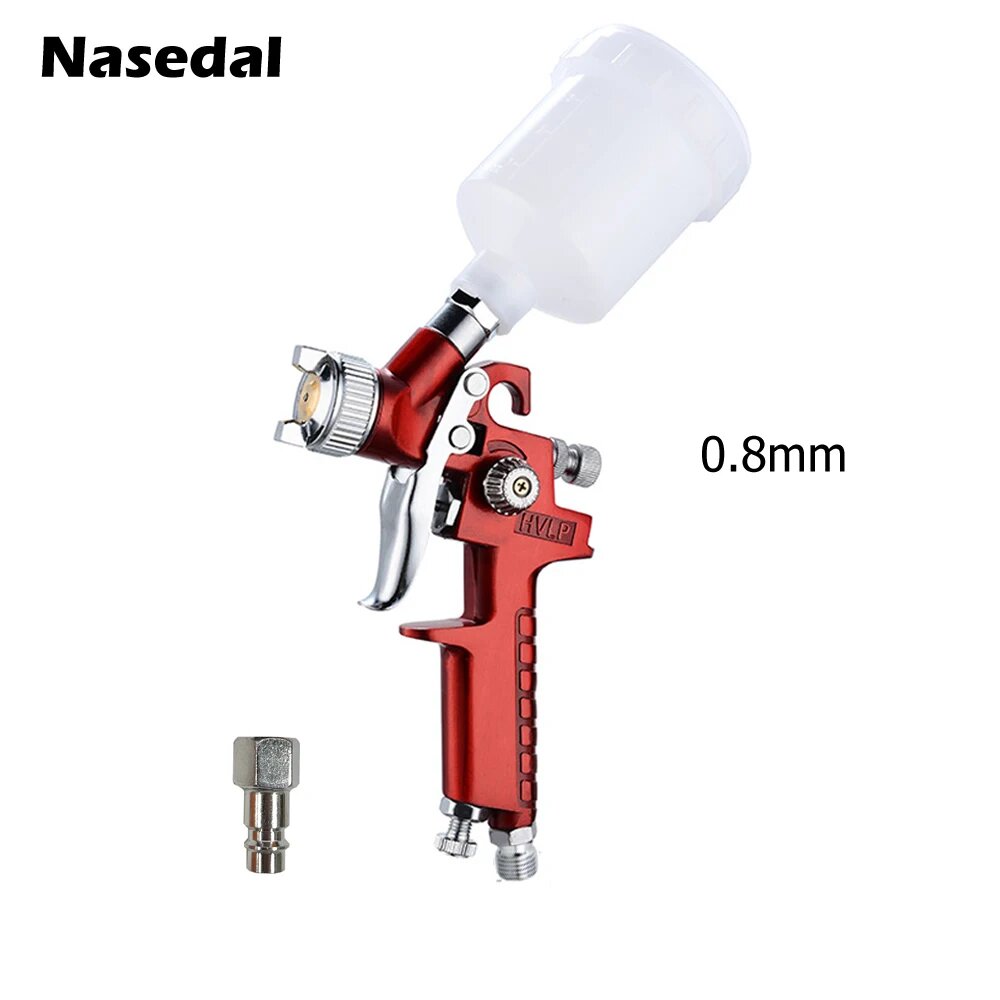 Аэрограф Nasedal HVLP 0,8 мм/1,0 мм Red 0.8mm