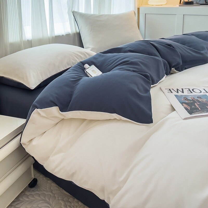 Зимний комплект из четырёх предметов из утолщённого молочного флиса, тёплый пододеяльник из кораллового флиса, двухсторонняя флисовая простыня из трёх предметов,180*220cm