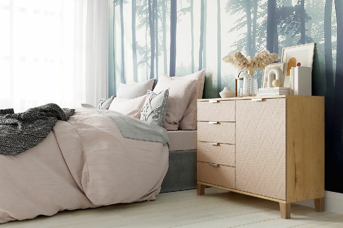 Комод Марвин Йорк 26 Роза для документов для книг для обуви для одежды для посуды однодверный 90*80*40