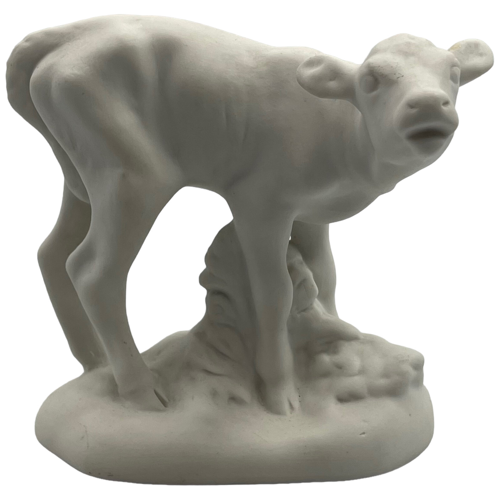 Бисквитная статуэтка "Телёнок" 1950-1960 гг. Автор Морозова Е. Г, ДФЗ Вербилки, СССР