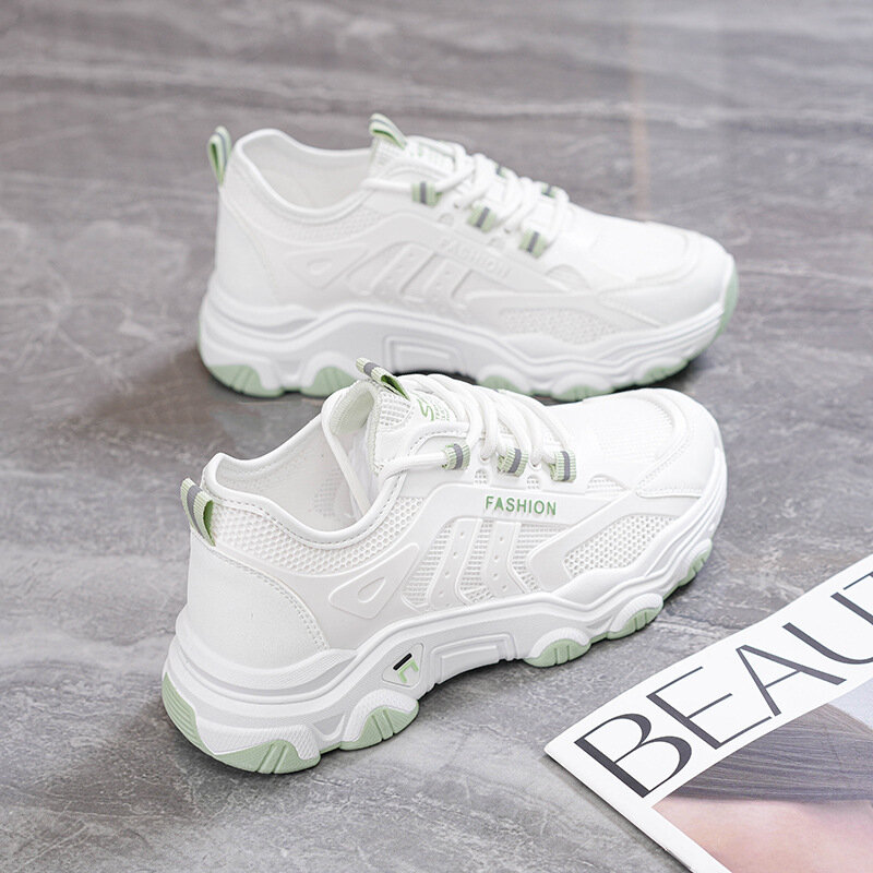 MOOCIE Летняя женская обувь, спортивная обувь, женская летняя универсальная обувь с мягкой подошвой и дышащей сеткой, повседневные кроссовки для бега и папы