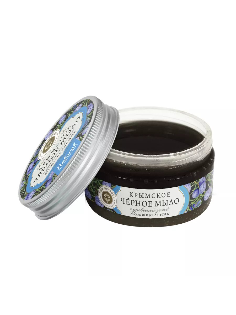 Крымское черное мыло для рук и тела Можжевельник натуральное