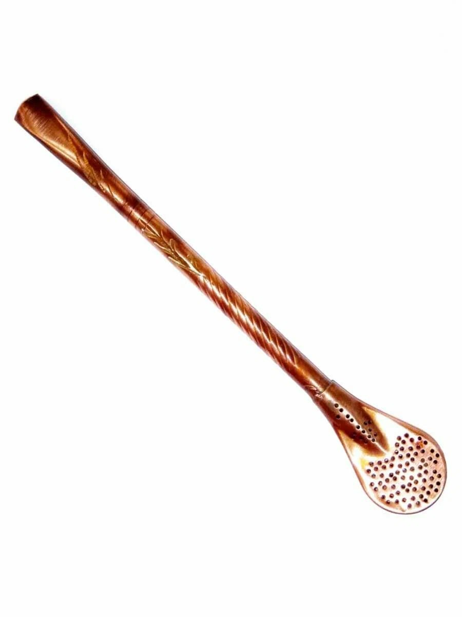 Бомбилья Клуб мате 002, из нержавеющей стали, бронзированная, 16см