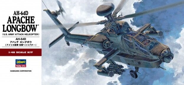 07223 Hasegawa Вертолет AH-64D Apache Longbow Масштаб 1/48