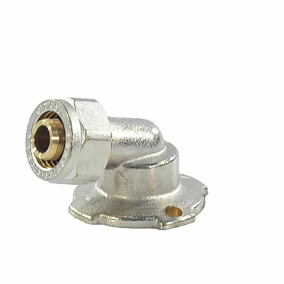 Угольник с креплением МП латунь никель обжим Дн 16х1/2"х105гр ВР ГОСТ 32415-2013 7009 Aquasfera 7009-01