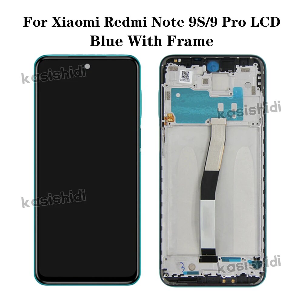 100% протестировано для Xiaomi Redmi Note 9S Note 9 Pro M2003J6A1G M2003J6B2G, Blue With Frame
