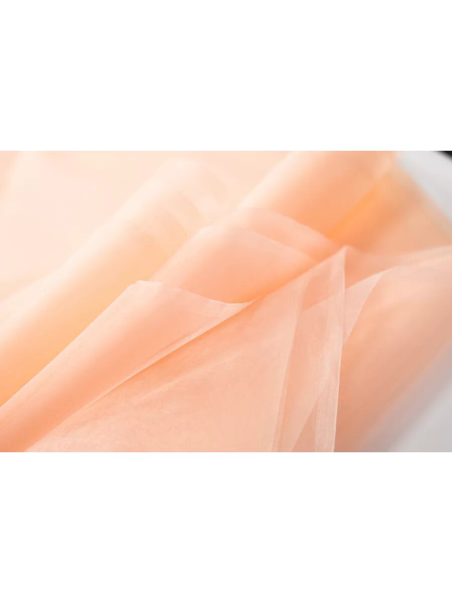 Ткань Органза персиковая с легким блеском