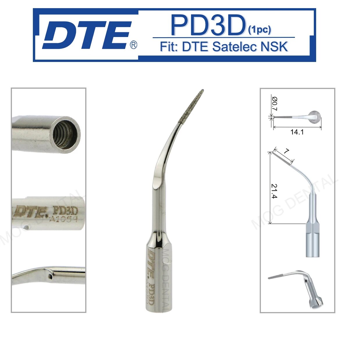 Woodpecker DTE Ультразвуковые наконечники скалера P-серии PD3D