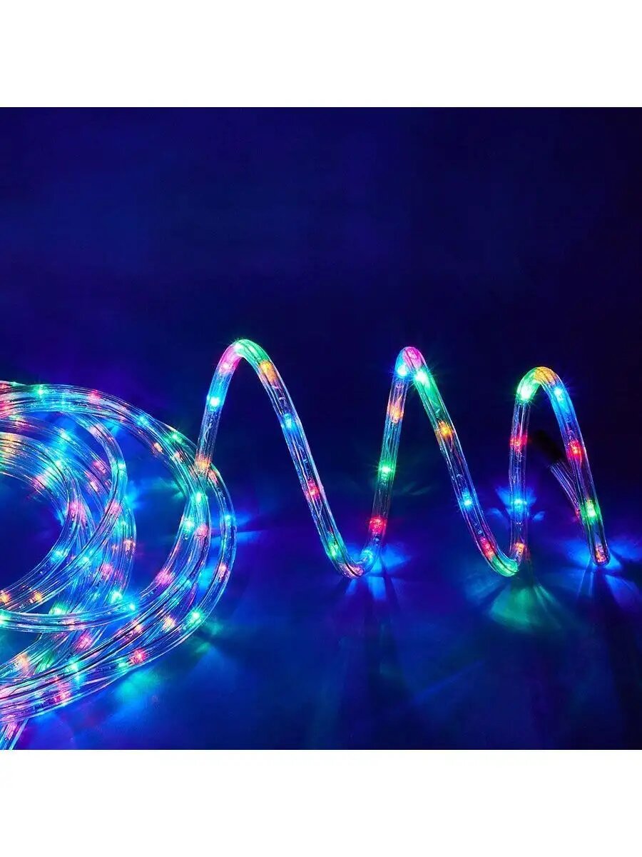 Гирлянда светодиодная Дюралайт. 8м. С контроллером. RGB свет. IP44, Провод прозрачный, Uniel