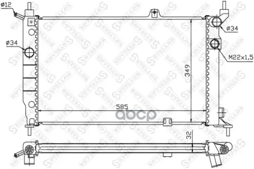 Радиатор системы охлаждения с AC Stellox арт. 10-25416-SX