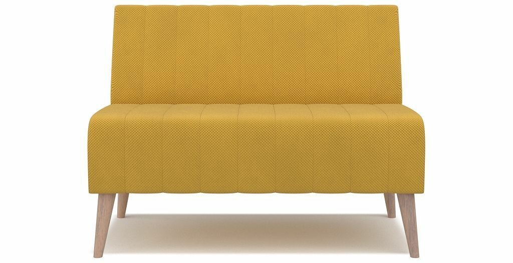 Прямой диван PUSHE Норман без подлокотников, нераскладной, для кухни, прихожей, балкона, детской, желтый Camaro 13