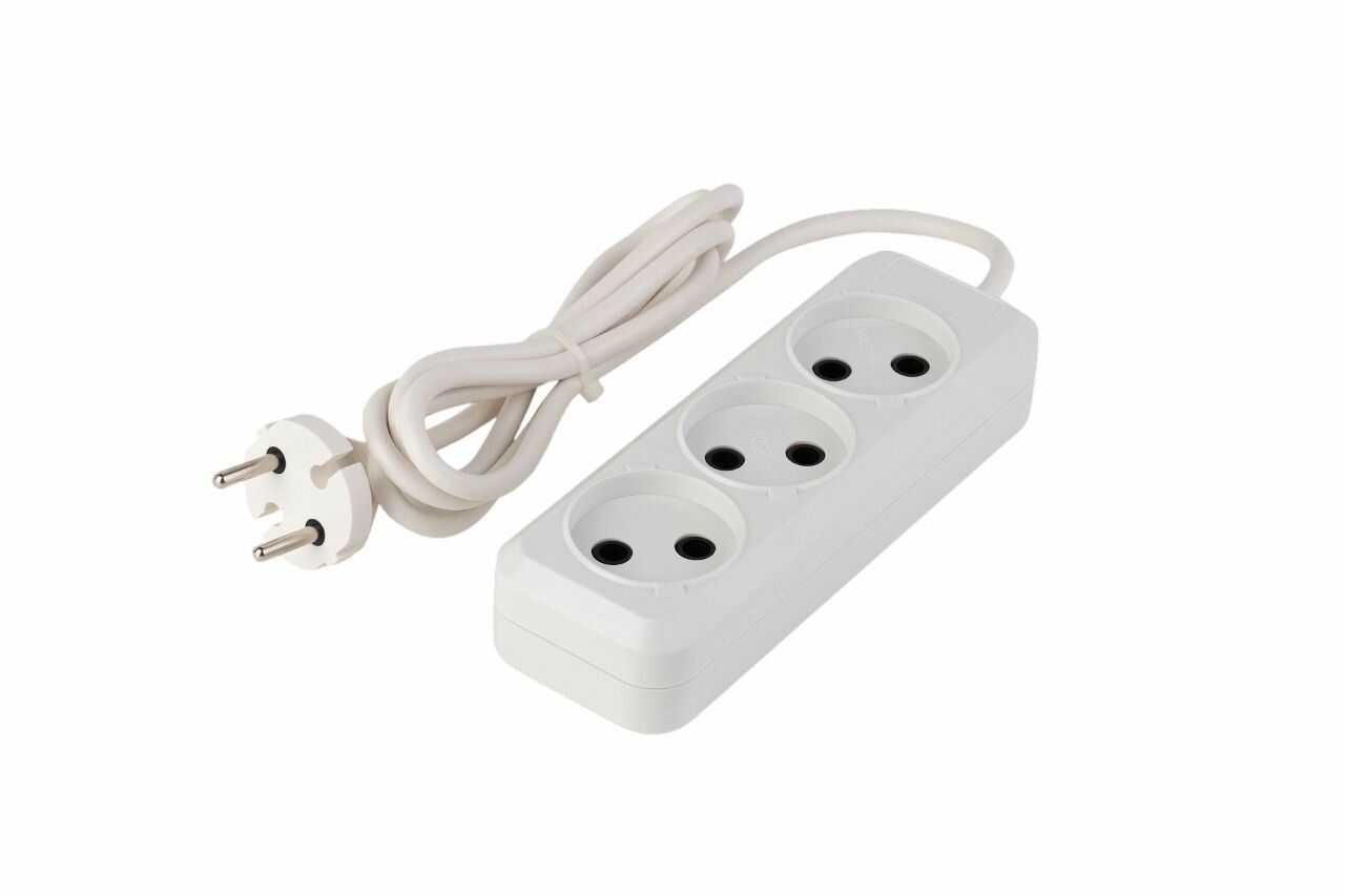 Удлинитель Рыжая такса УБ-03, ПВС, 7м, 3 розетки, IP20, белый