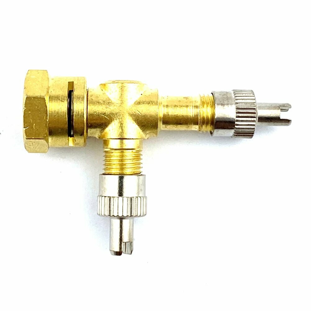 Тройник клапана TPMS, адаптер для отладки мотоцикла, 3-ходовой порт штока клапана, 3-ходовой разъем манометра в шинах для мотоцикла, автомобиля