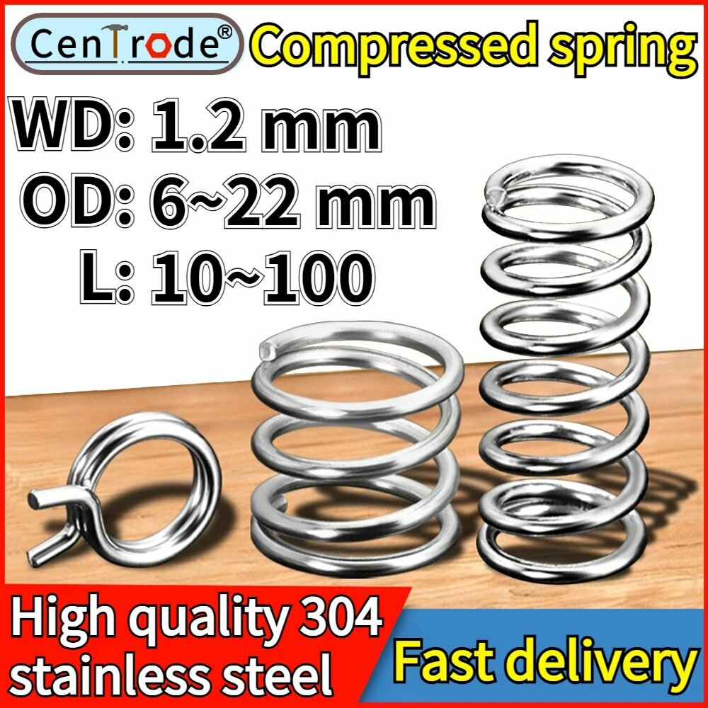 Пружины сжатия Centrode из нержавеющей стали 10 шт. 40mm(10Pcs), 9 мм