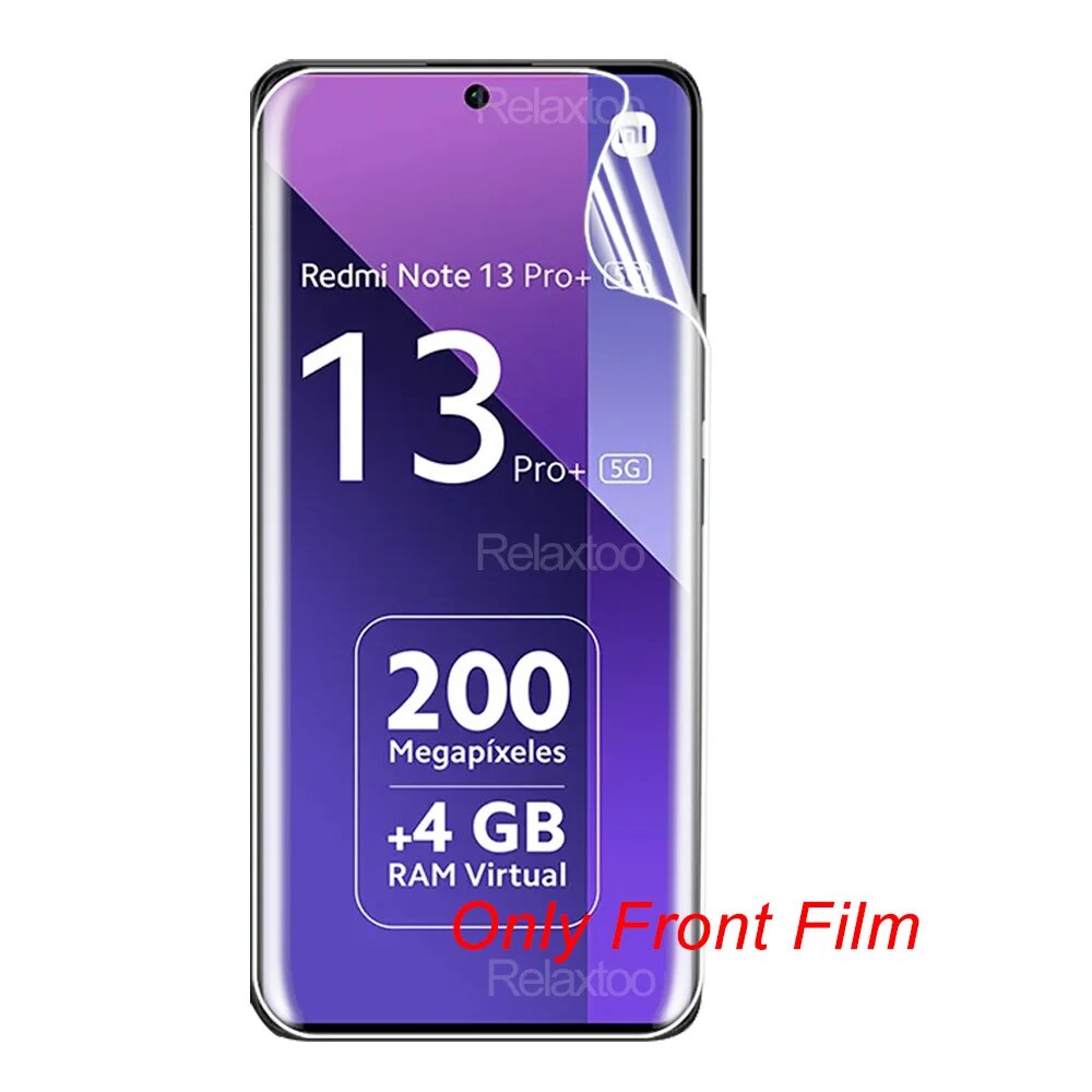 Гидрогелевая пленка 3To1, передняя задняя крышка для Xiaomi Redmi Note 13 14 Pro+ 5G, защитное стекло для камеры Note 13 Pro Plus 14Pro 4G RedmiNote13 Pro Plus, Only 1 Front Film