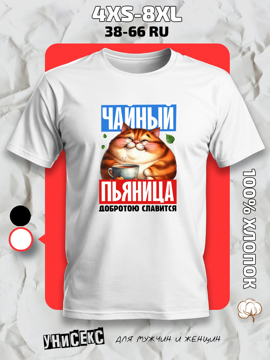 Футболка с принтом котчаем