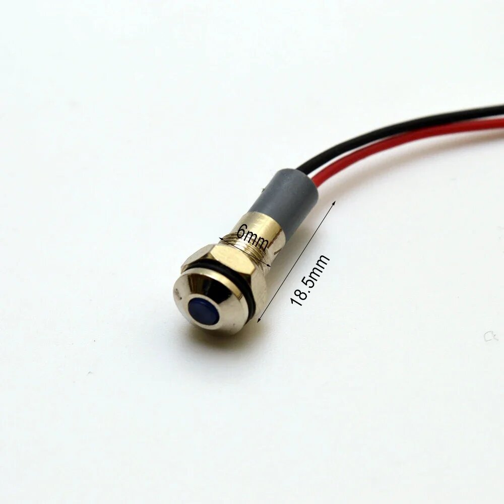 Светодиодный индикатор 6 мм, красный, 3-6V