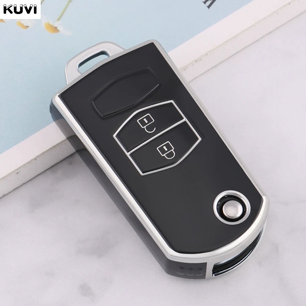 Новинка ТПУ чехол для автомобильного ключа чехол для Mazda 3 5 6 серии M6 RX8 MX5 2 3 2 button Black