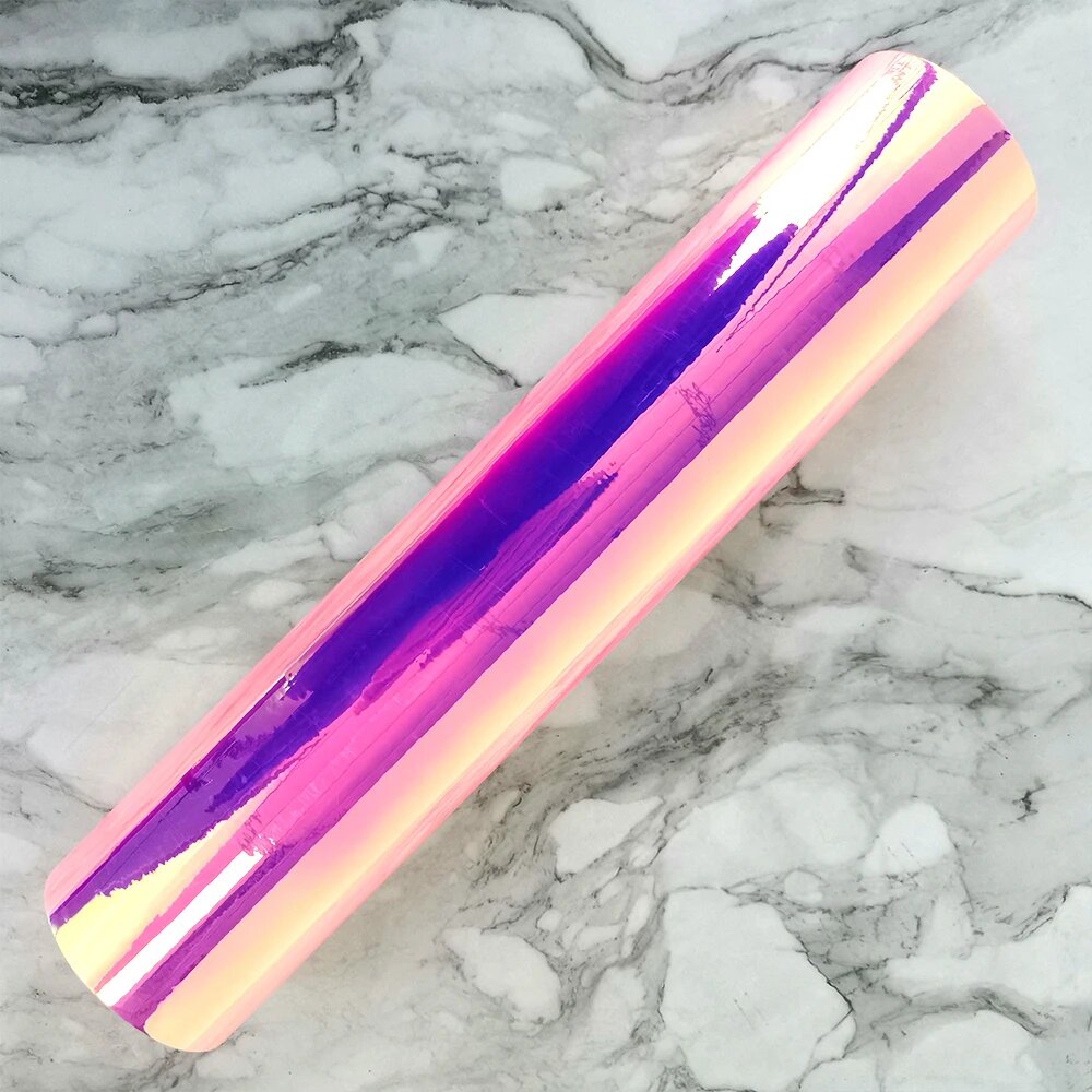 Голографическая радужная градиентная декоративная пленка CHEONET 30x100 см Сиреневый, 30cmx15cm, COL04