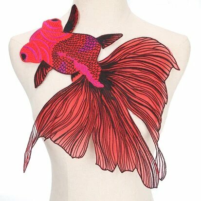 Патчи для одежды HYZELY с вышивкой Красный, Red Fish-sew