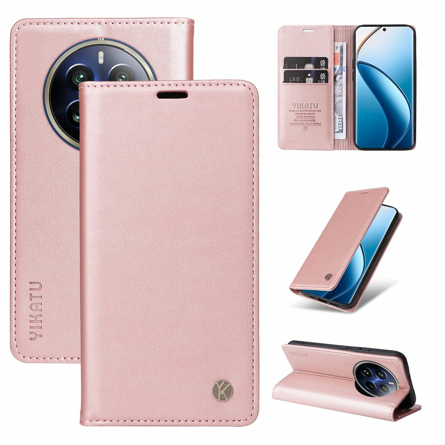 Кожаный флип-чехол для OPPO Realme 12PRO 5G, oppo Realme 12 PRO PLUS 5G/Realme P1 Pro 5G, Realme13 Pro 5G/Realme 13 Pro Plus с магнитом, отделением для карт и отделением для бумажника
