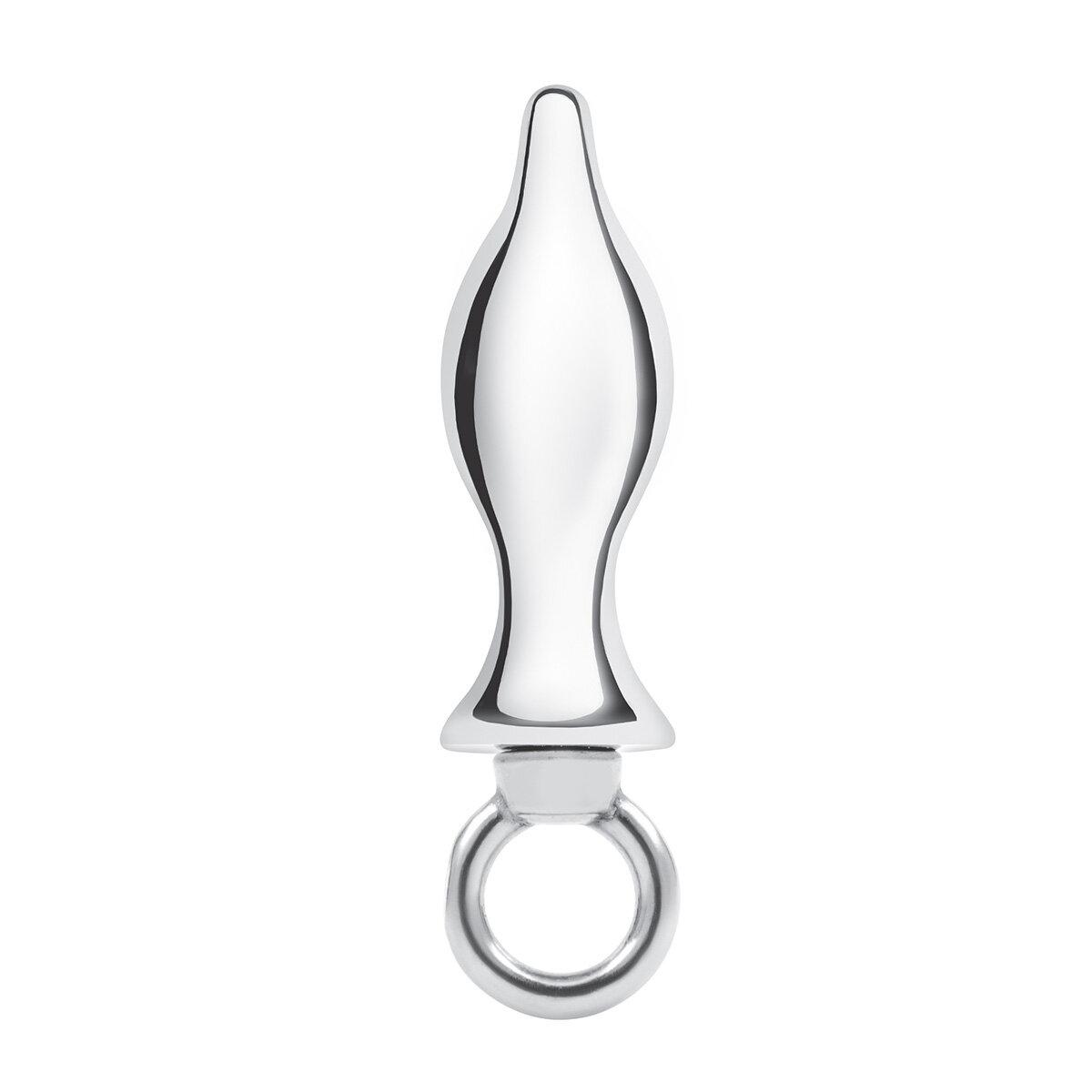 Плаг металлический с кольцом 6,3 см Stainless Steel Metal Tapered Butt Plug With Loop Hardware