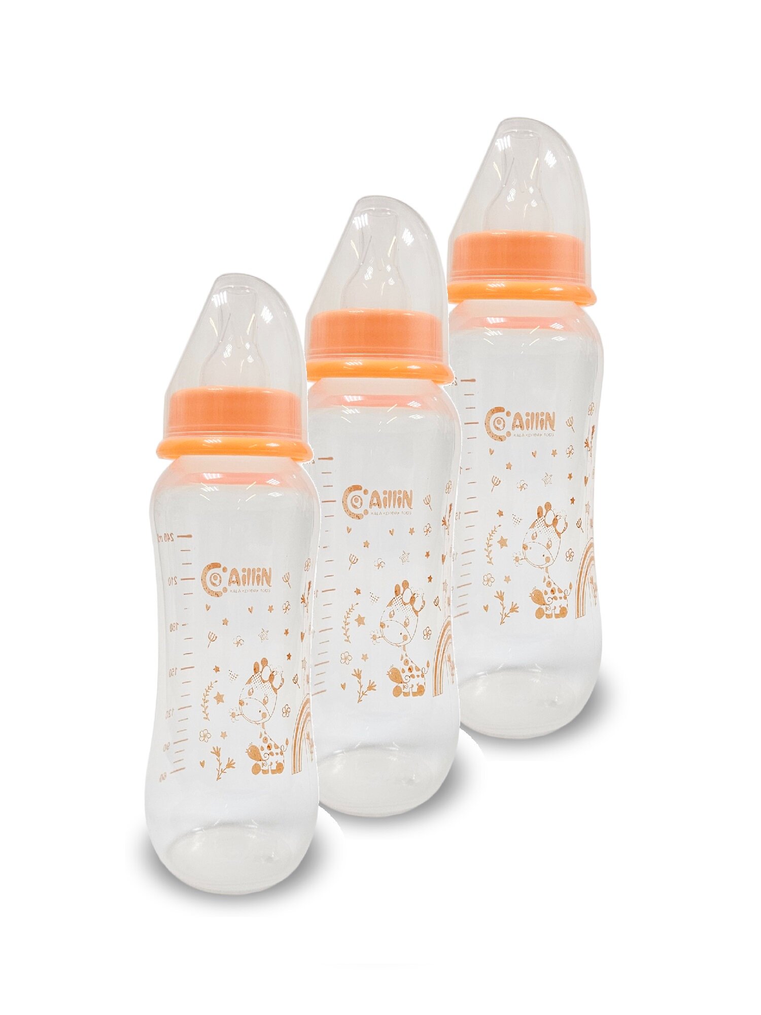 Бутылочки для кормления Aillin 240мл 3шт. классическая соска 0+