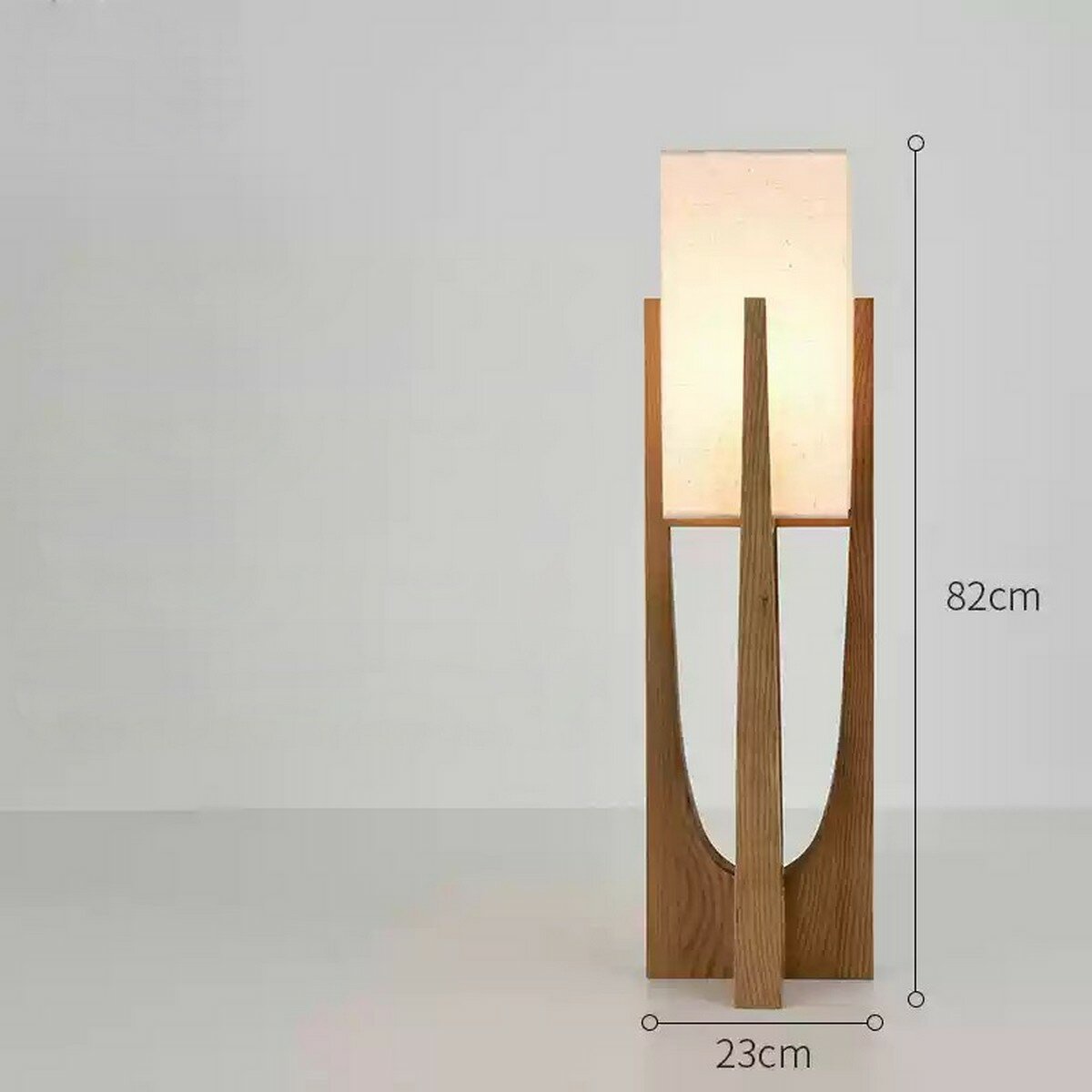 Напольный светильник Forli из цельного дерева с медным стержнем (Темное дерево / 82см)