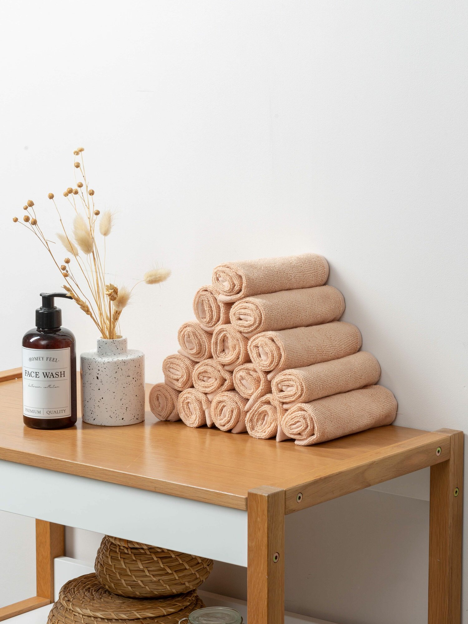 Набор махровых салфеток осибори Sandal "люкс" 30*30 см, цвет - бежевый, 20 шт.