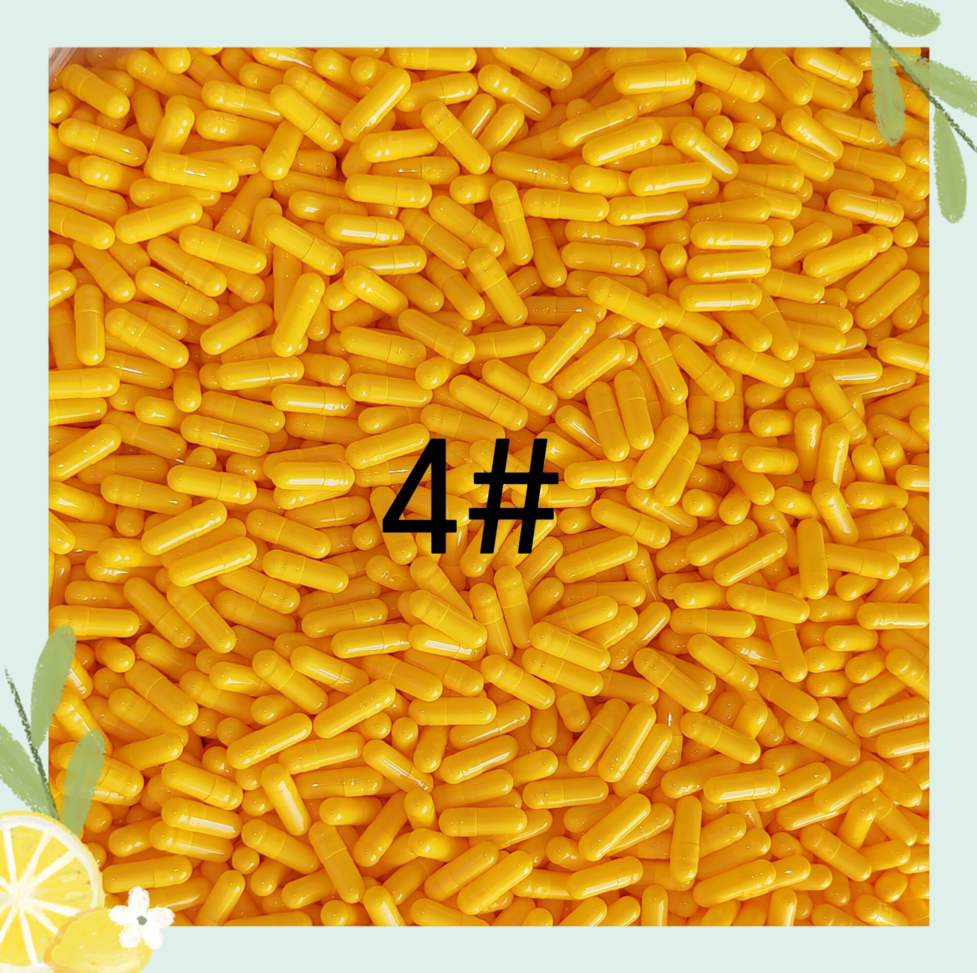 SUNNYPK Желатиновые Пустые Капсулы Размер 4 1000 шт Желтый, Seperated Capsule, Yellow Yellow