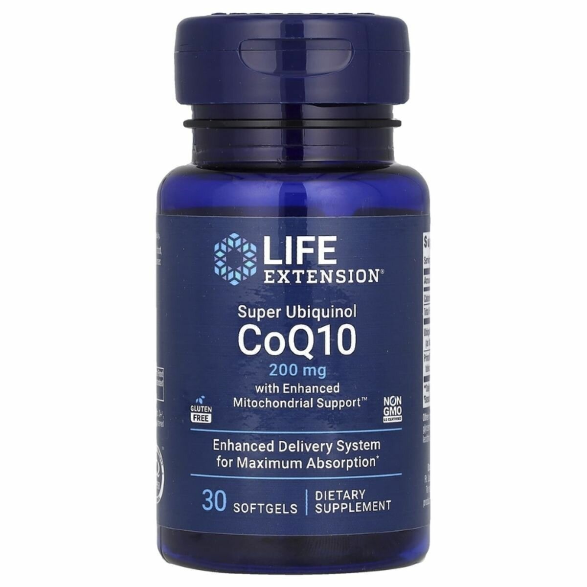 Коэнзим Q10 Life Extension Super Ubiquinol CoQ10 with Enhanced Mitochondrial Support 200 mg 30 капсул
