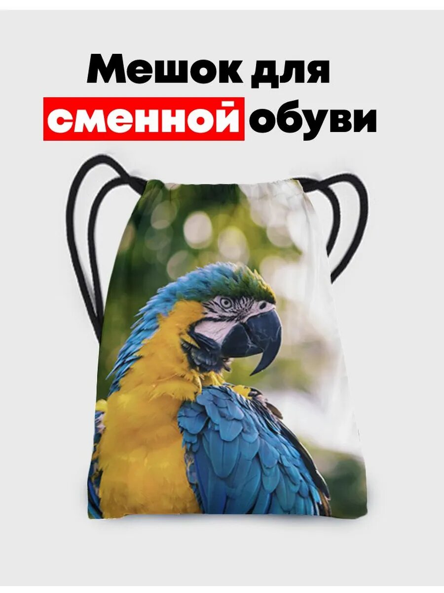 Мешок - сумка для обуви Попугай