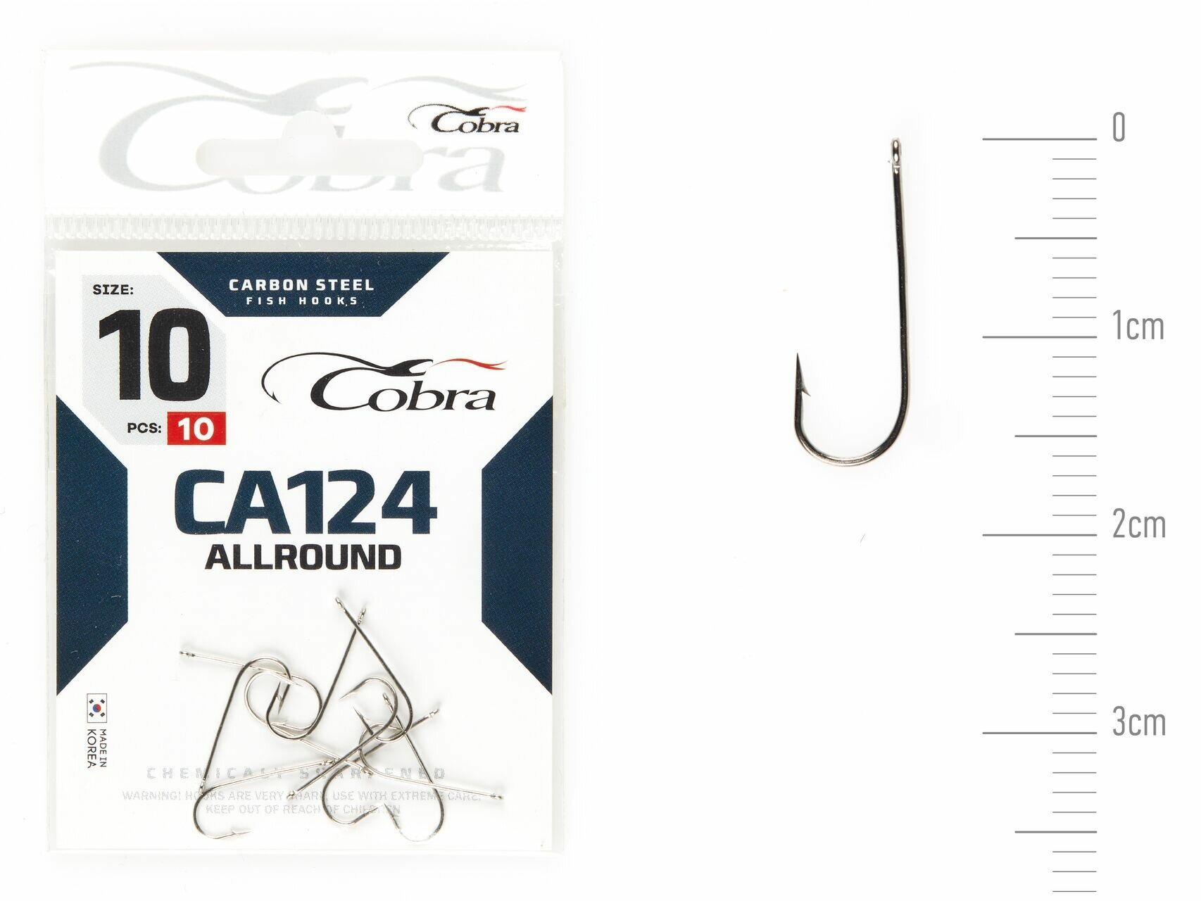 Крючки рыболовные Cobra Allround ROUND CA124, размер 10, 10шт в упаковке / Крючки для рыбалки Кобра Оллраунд раунд