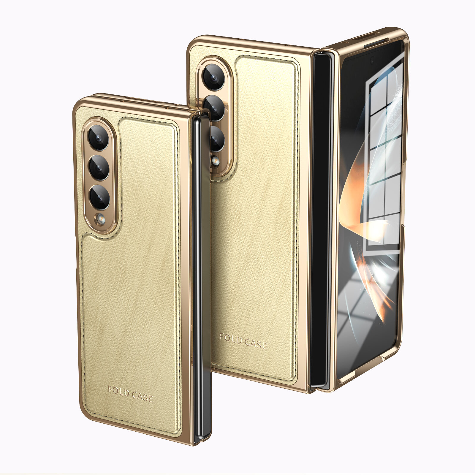 Чехол для Samsung Galaxy Z Fold 4 / Samsung Z Fold4 / Самсунг Галакси З Фолд 4, глянцевая поверхность, металл, пластик, защита камеры, ударопрочный, Samsung, Samsung Galaxy Z Fold 4