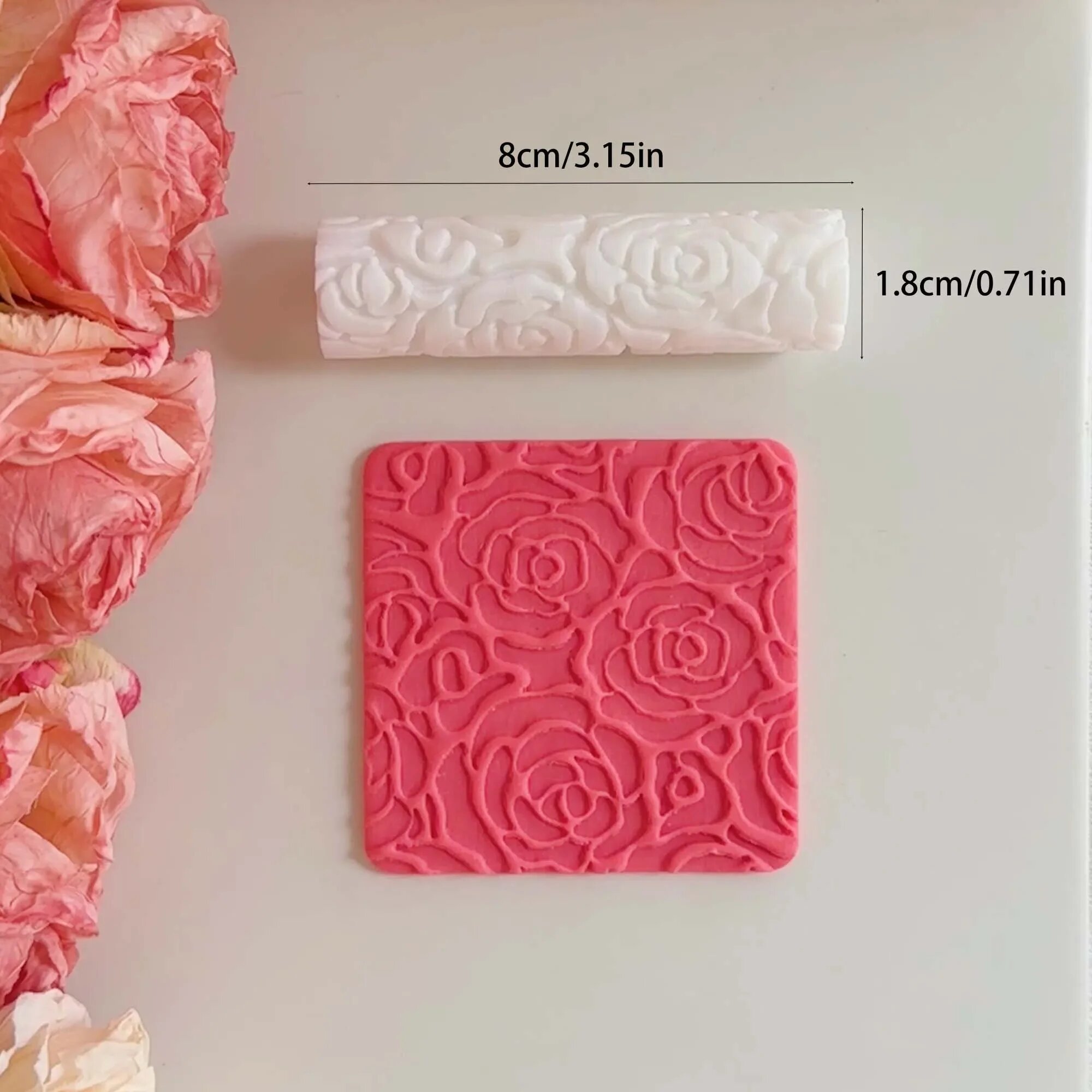 Роликовый резак для полимерной глины PLA Розовый, GZ018