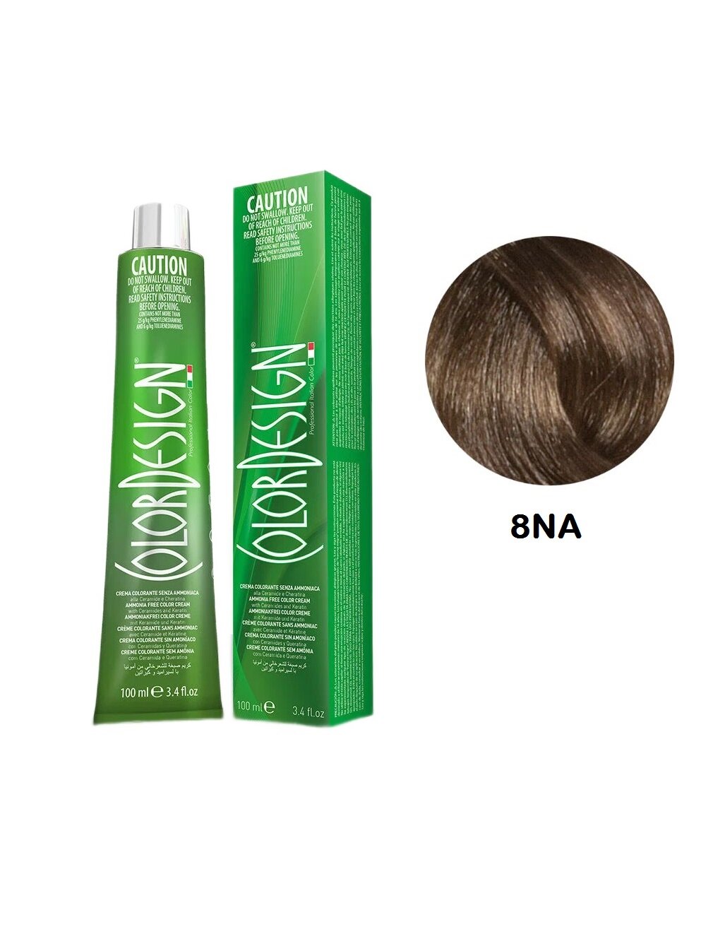 Colordesign Ammonia Free Колор Дизайн Краска для волос без аммиака 100 мл - Colordesign 8NA ash natural light