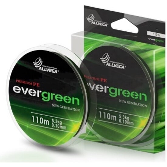 Леска плетеная ALLVEGA "Evergreen" 110м 0,16мм (9,7кг) (темно-зелёная)