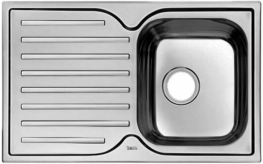 Мойка кухонная IDDIS Strit STR78SDi77 металлическая, 78x48, прямоугольная, мойка для кухни, с крылом, матовая