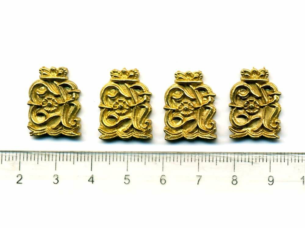 Декоративный элемент, вензель ER, 20 мм, металл 1 шт.