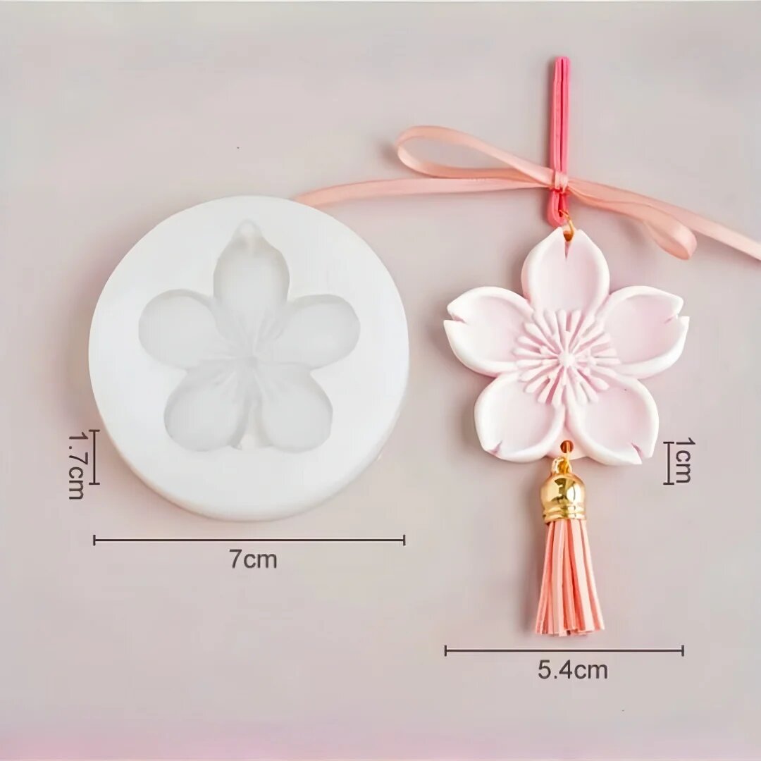 Силиконовая форма для гипсовых украшений "Крылья ангела, цветок" Розовый, B Silicone Mold