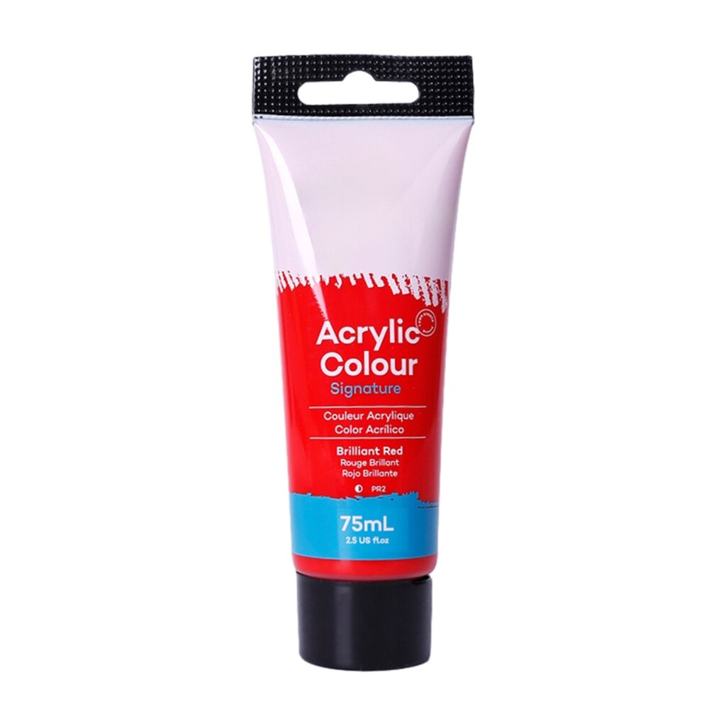 Прочные Тюбики акриловой краски насыщенных цветов объемом 75 мл, безопасные для детей и начинающих, для рисования на ткани, керамике и поделках