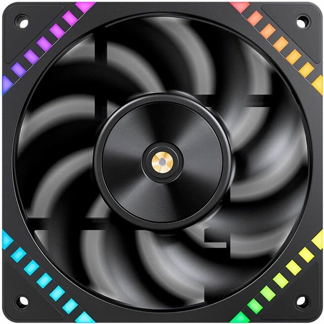 Корпусный вентилятор Jonsbo Кулер для корпуса/ Case Cooler HF2-120BR Reverse (120x120x25mm, 4-pin PWM, ARGB, 63.3CFM, 29.5dBA, 2200RPM, Black)