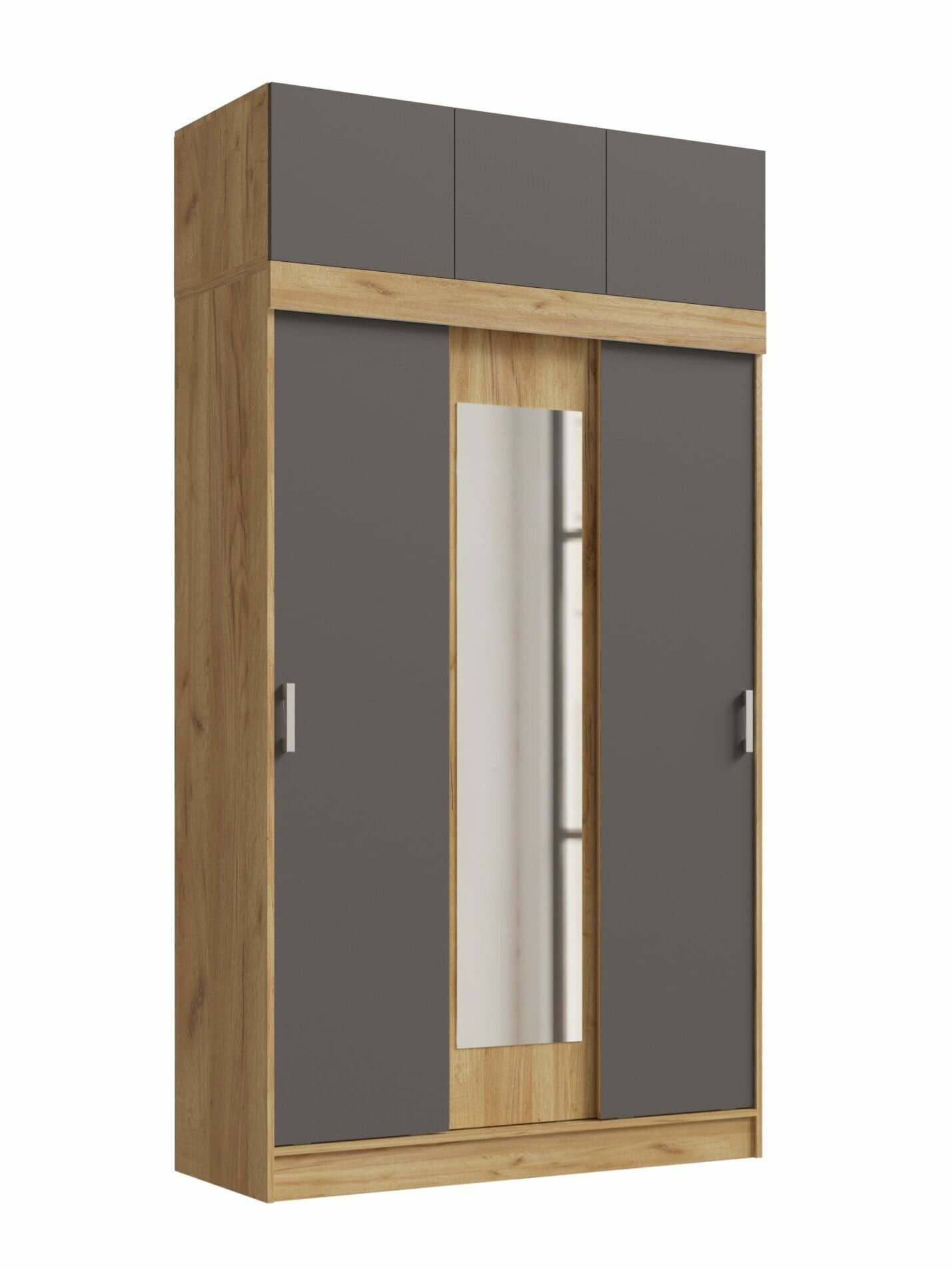 Шкаф с антресолью Регина 1300х2400х520 (Графит/Дуб крафт) МИФ