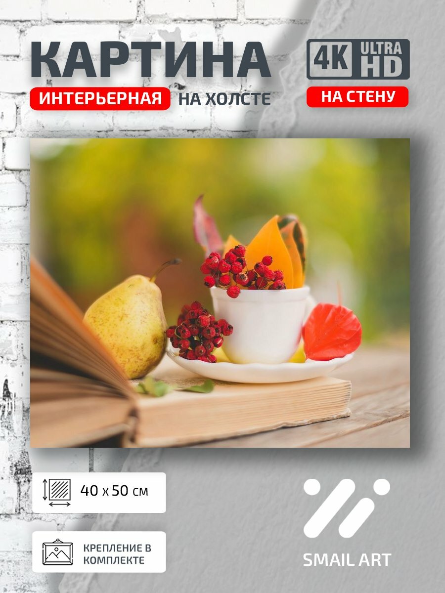 Картина на холсте интерьерная 40 на 50 на стену Груша Mood для гостиной атмосфера интерьер